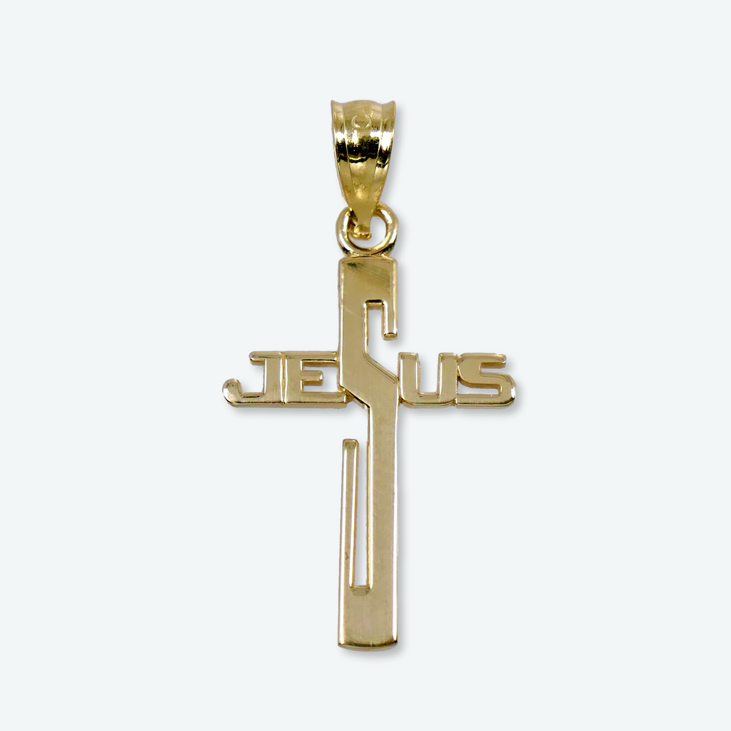 10K Yellow Gold Jesus Cross Pendant – Juelbox